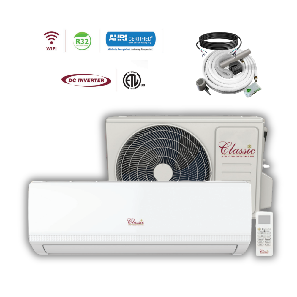 12,000 BTU 230V 17 SEER2 Classic Brand R-32 EcoBreeze Inverter Mini ...
